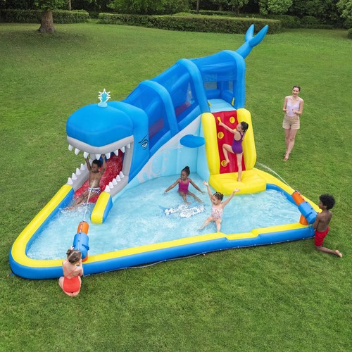 H2OGO! Whales 'n Waves Inflatable Mega Water Park – Kids Backyard Slide ...