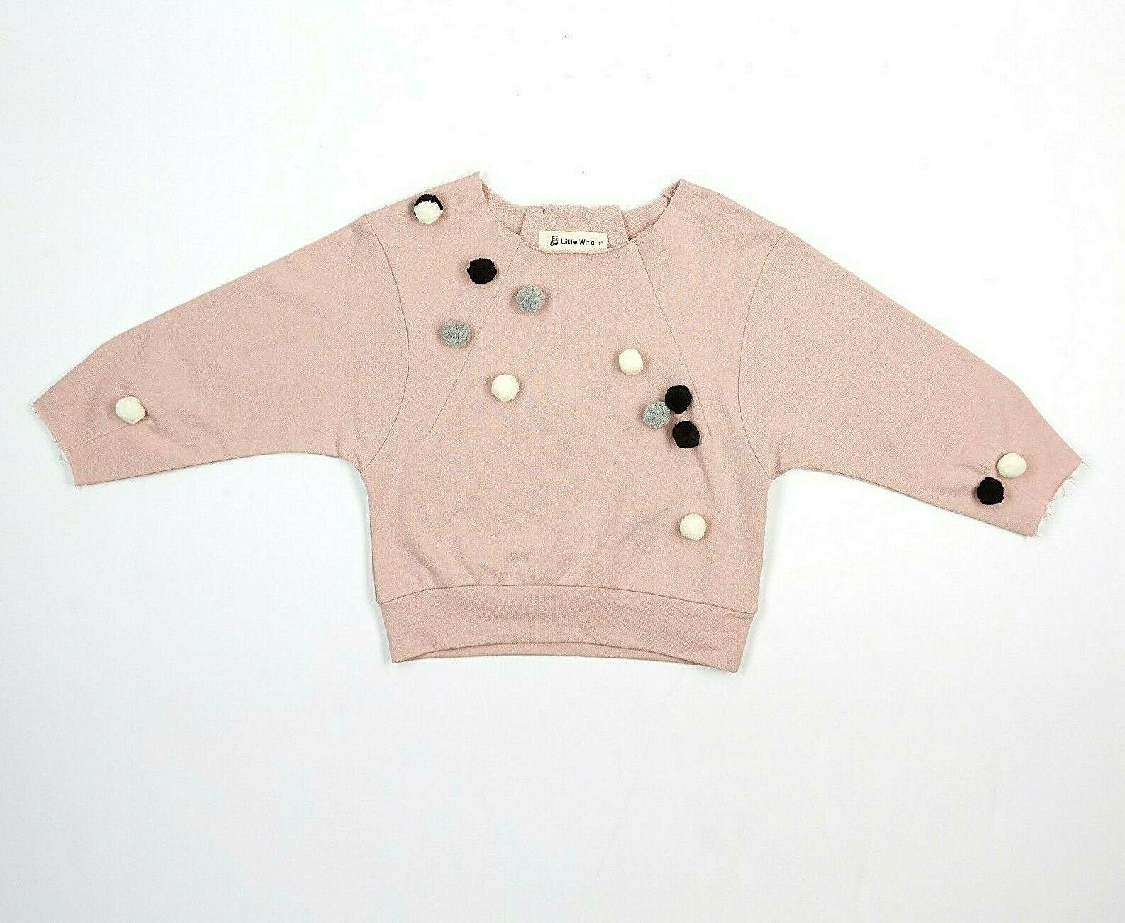 Little Who by Doe A Dear NWT Girls Size 5 Pink Raw Edge Sweatshirt w ...