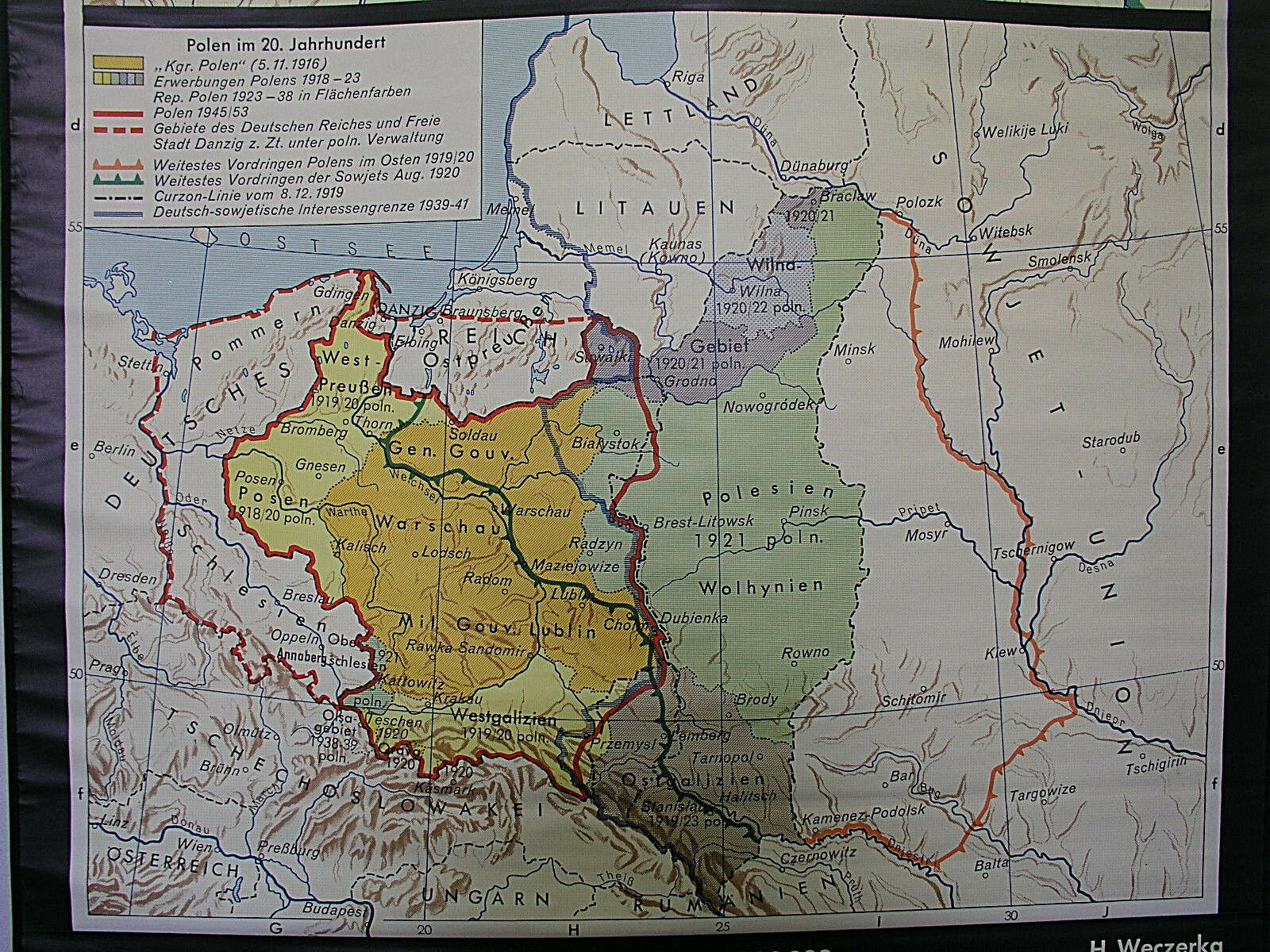 Karte Teilung Polen-Litauen 18. 20.J mapa Polska 136x215 Partitions of ...