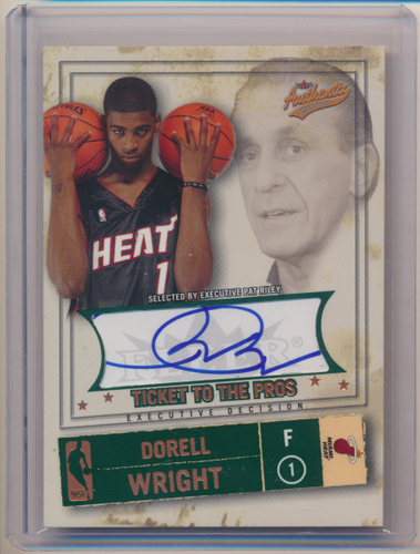 WRIGHT/ RILEY 2004-05 FLEER AUTHENTIX PAT RILEY AUTOGRAPH AUTO #4/25 ...
