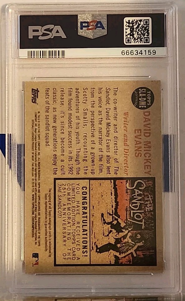 2018 Topps Archives The Sandlot David Mickey Evans AUTO Director PSA 8 ...