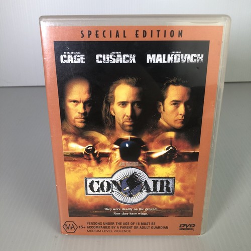 Con Air (DVD, 2003) Nicolas Cage John Cusack John Malkovich FREE POST ...