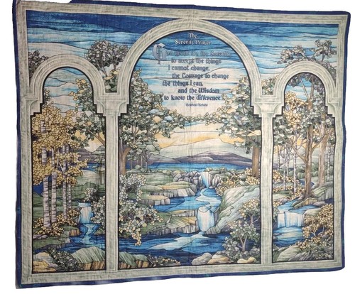 Sewing Fabric Panel Serenity Prayer 34” X 42” Quilt Topper Wall Art Lap ...