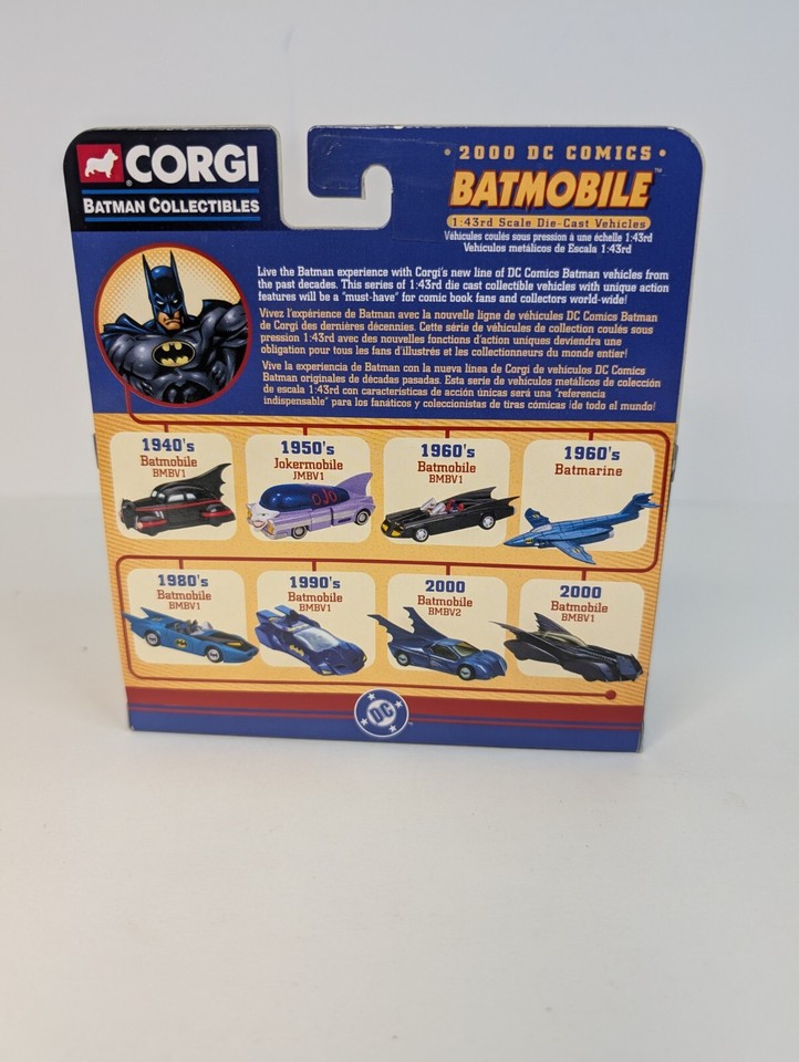 CORGI BATMAN DIE CAST VEHICLE 1:43 2000 BATMOBILE 77302 | eBay