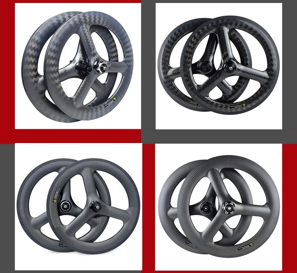18 Inch 355 Tri Spokes Front Carbon Wheels Folding Bike Wheelset Rim ...