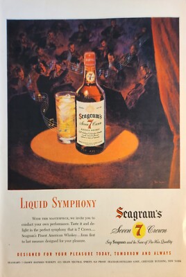 1947 Seagrams seven 7 crown vintage ad liquid symphony | eBay