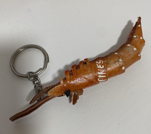 Cute Leather Shrimp Keychain - Hand Made - approx. 4 in - Philippines ...
