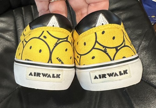 AIRWALK Size 9 Yellow Smiley Face 628 Cushioned Canvas Women’s Sneakers ...