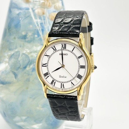 SEIKO Dolce Quartz Sweep Second Gold Black Men's Watch Model 5S21-8A00 ...