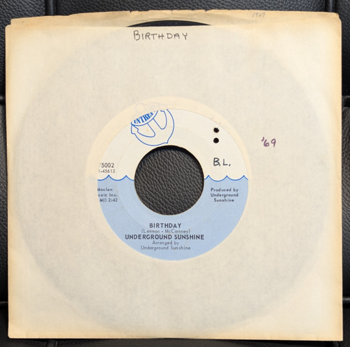 Underground Sunshine Birthday / AllI want is You 1969 Intrepid 45RPM NM ...