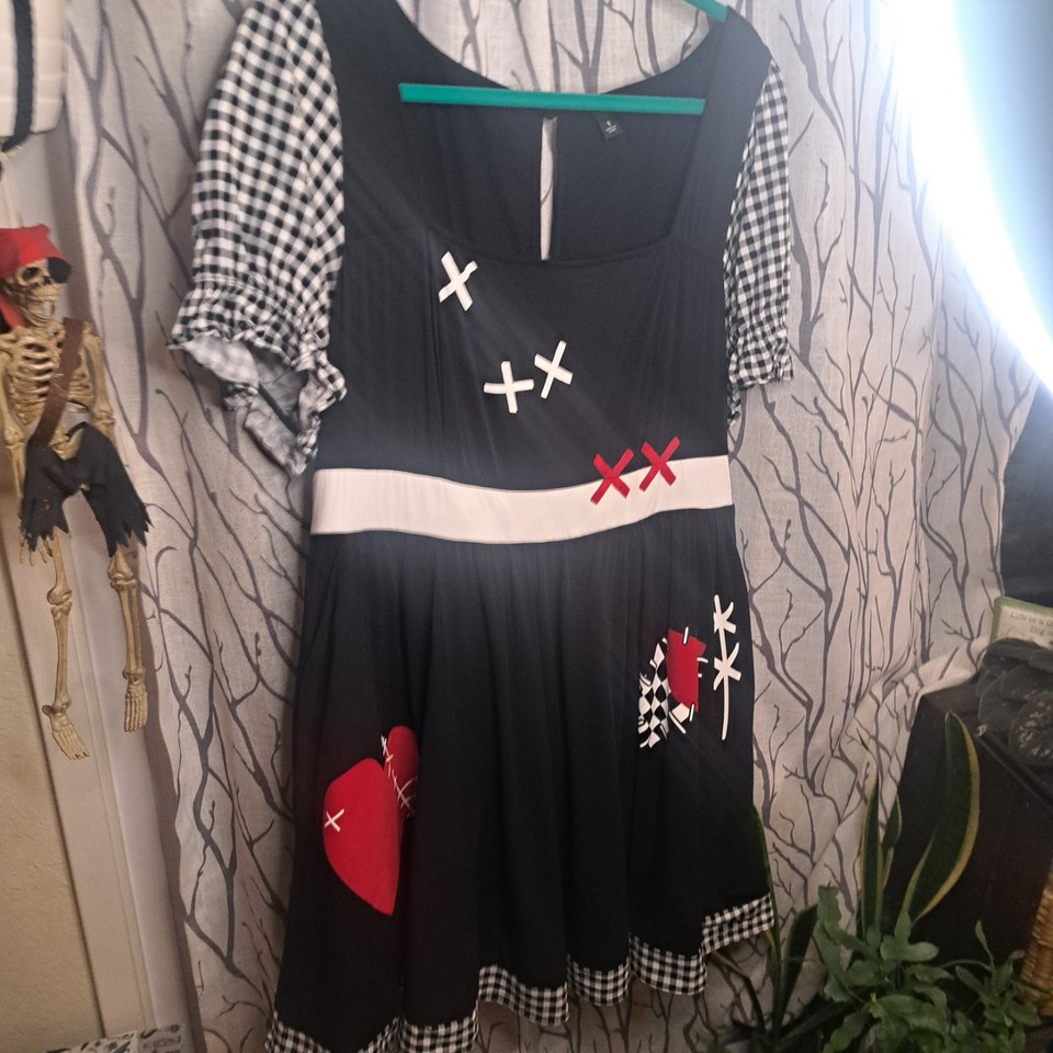 Torrid Black Voodoo Doll Dress Halloween Costume Cosplay Size 1X (SIZE ...