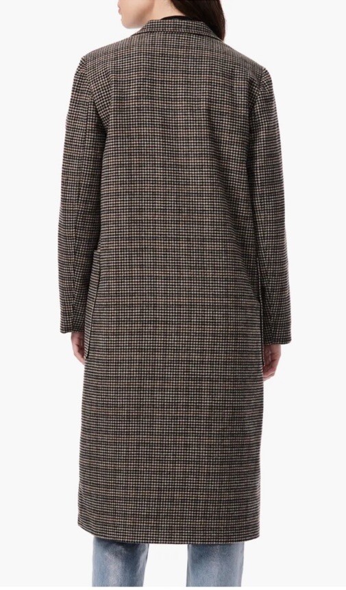 Bernardo Microhoundstooth Wool Duster Coat Size XL | eBay