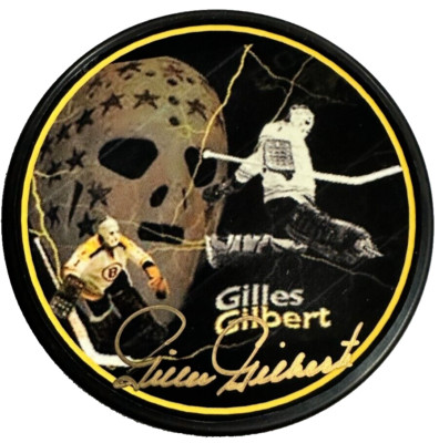 Gilles Gilbert Autographed Boston Bruins Photo Puck NHL | eBay
