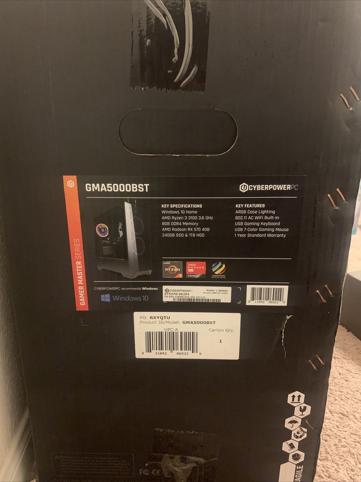 CYBERPOWER GAMING PC/DESKTOP - GMA5000BST (GAMING KEYBOARD & MOUSE ...