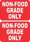 Red Non Food Grade Only Vinyl Stickers 1 sheet of 2, 3 inches x 2 ...