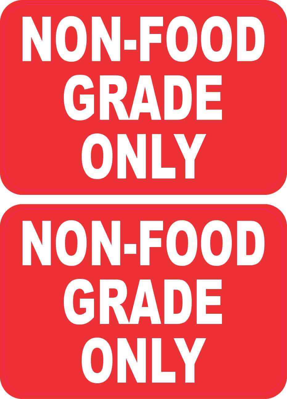 Red Non Food Grade Only Vinyl Stickers 1 sheet of 2, 3 inches x 2 ...