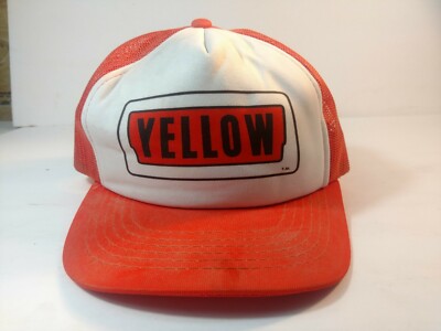 Vintage Yellow Freight Trucker Hat Ball Cap Foam Front Mesh Back Snap ...