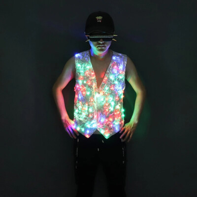 LED Party Vest Rave Colorful Tank Top Shirt Costume Festival Techno ...