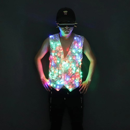 LED Party Vest Rave Colorful Tank Top Shirt Costume Festival Techno ...
