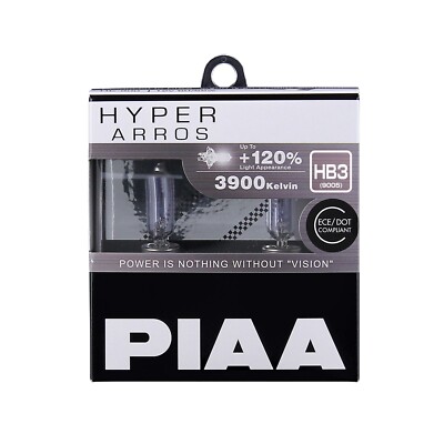 PIAA HYPER ARROS 3900K HALOGEN BULBS Up to +120% More light (HB3)(HE ...