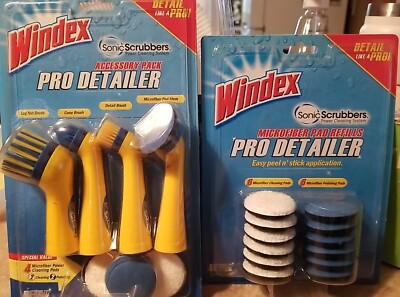 Sonic Scrubbers Power Cleaning System Brushes Windex Pro Detailer Bonus ...