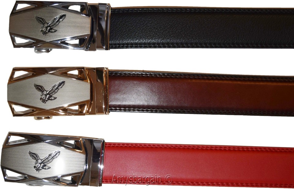 Comfort Slide Click Leather Automatic Belt Men's Buckle Lock Dress ...