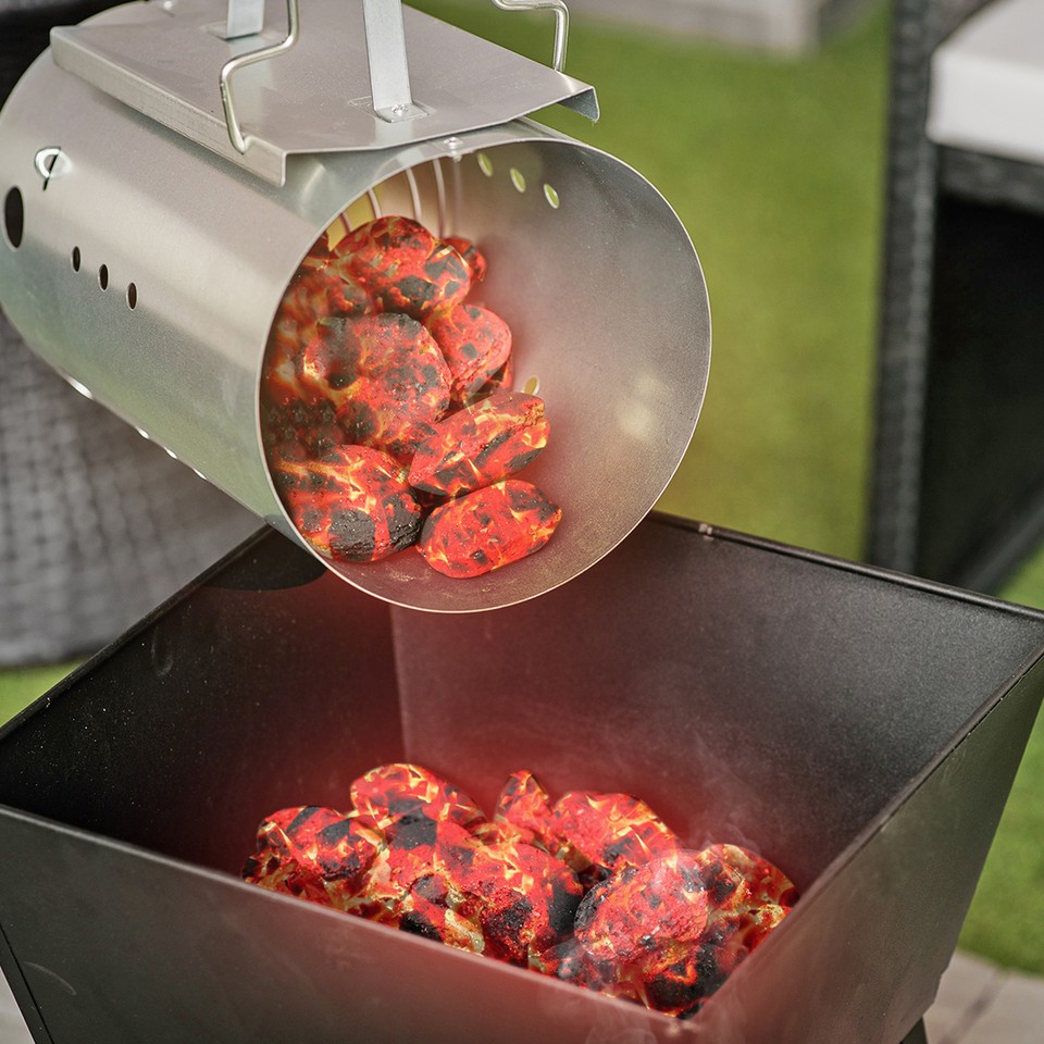 LIVIVO Charcoal Chimney Starter BBQ Starter with Handle Coal Fire ...