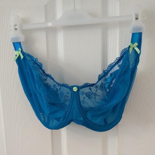 Curvy Kate blue lace bra with bows #lingerie Size 32HH | eBay UK