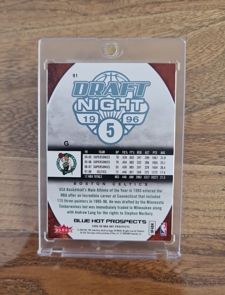 RAY ALLEN 2008-09 Fleer Hot Prospects DRAFT NIGHT #91 Bucks | eBay