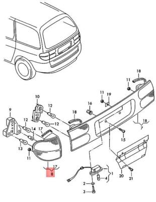 Genuine Volkswagen Tail Light Left Outer NOS VW Sharan 7M0945095G | eBay