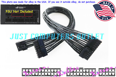 🔥 Custom 24" Asus ROG Loki SFX-L 24-Pin to (10+18) Pin MB Power Supply ...