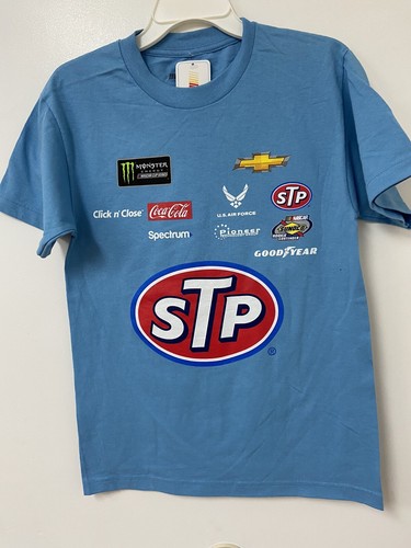 Nascar STP Blue Uniform Shirt No Driver Number 2 Sided Men's Small C | eBay