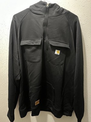 Men’s Black Quarter Zip Hoodie XXXL – Utility Chest Pockets Workwear | eBay