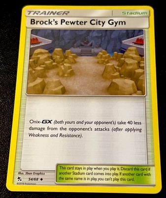 Brock’s Pewter City Gym 54/68 LP Non Holo Boulder Badge Battlefield ...