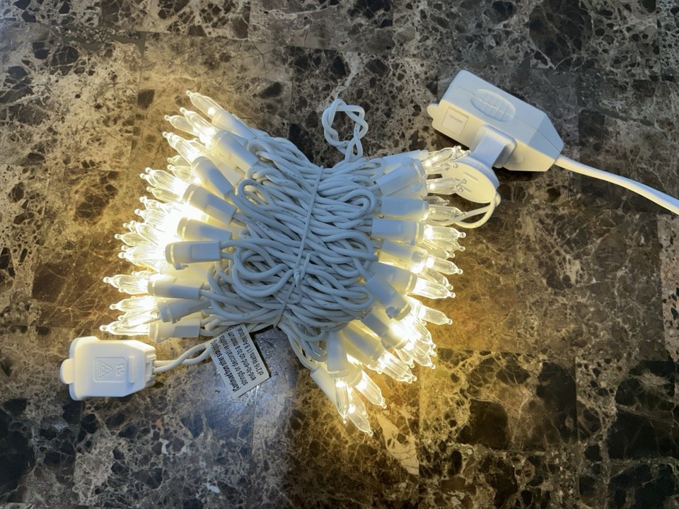 Threshold LED String Lights 100 Lights Warm White Plug In 20 Ft Lighted ...