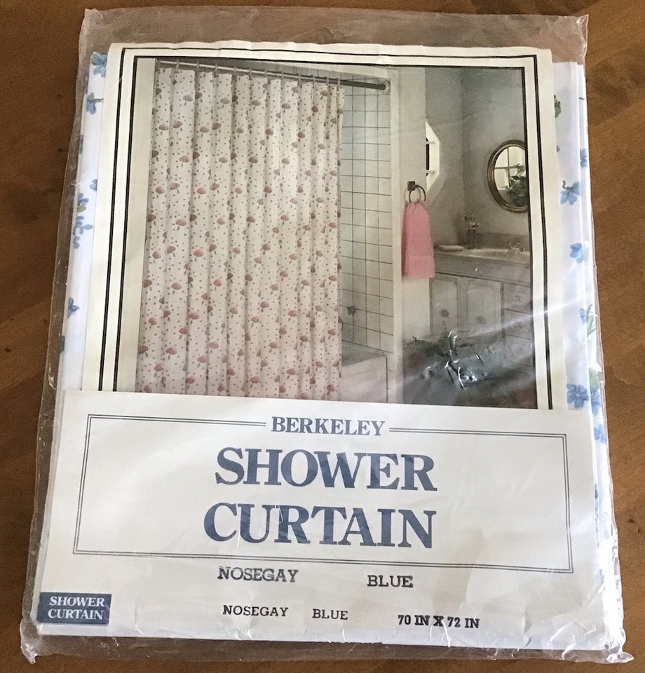 Vintage Berkeley Shower Curtain Nosegay Floral Vinyl 70in x 72in NOS ...