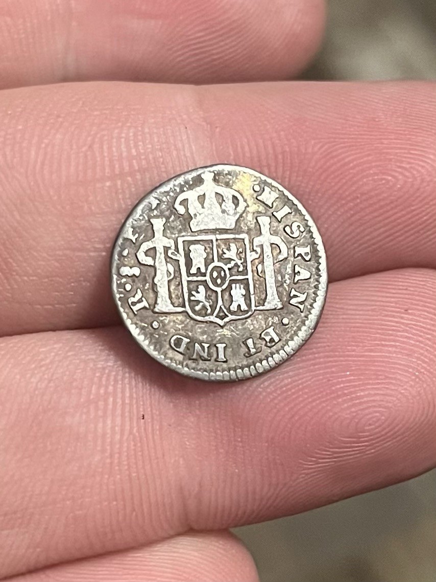 VERY RARE 1817 1/2 Reale Spanish Colonial Silver Old Coin Santiago Mint ...