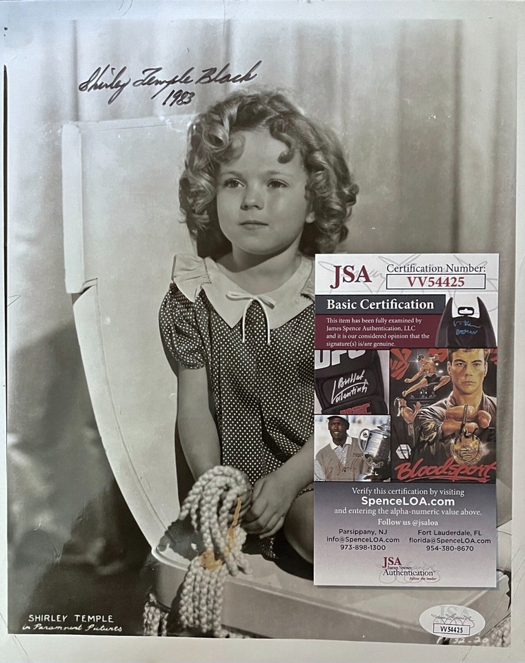 SHIRLEY TEMPLE BLACK Autographed Hand SIGNED 8x10 PHOTO JSA CERTIFIED ...