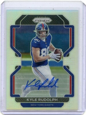 2021 PANINI PRIZM #230 KYLE RUDOLPH AUTOGRAPH "SILVER PRIZM" NY GIANTS ...