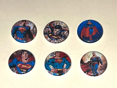 1" SET OF 6 DC SUPERMAN COMICS LAPEL BADGE BUTTONS PINS PINBACK [P249 ...