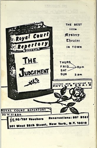 Royal Court Repertory New York 1960s Program - The Judgement - Phyllis ...