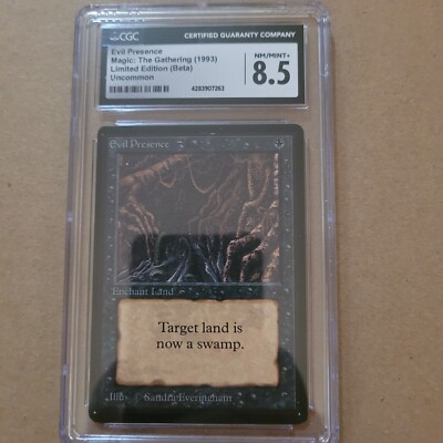 MTG Beta EVIL PRESENCE CGC 8.5 Graded Magic Limited Edition Mint NM ...