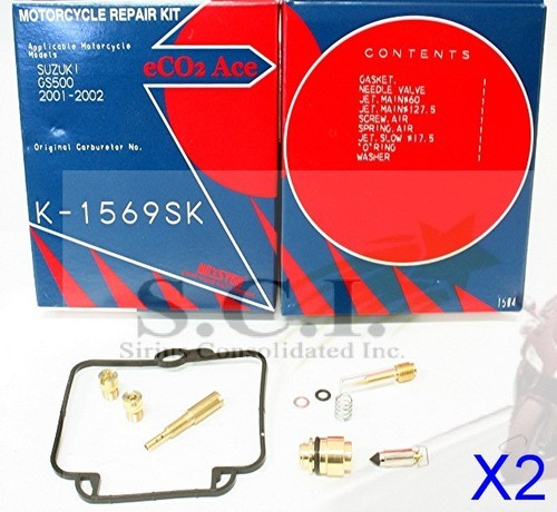 SUZUKI GS500 GS 500 CARB CARBURETOR REBUILD REPAIR KITS 2001 - 2002 2 x ...