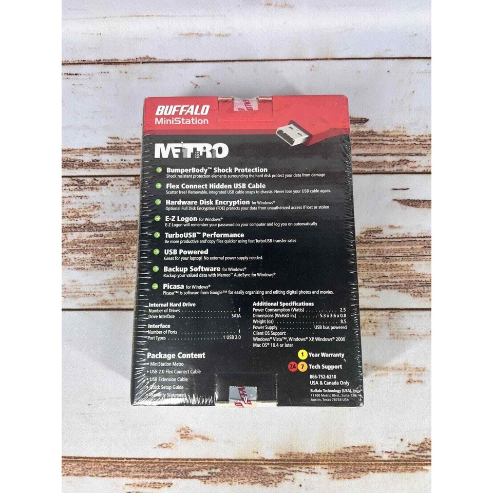 Buffalo HD-PX320U2/RD MiniStation USB External Hard Drive Shock ...