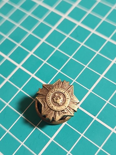 Vtg VFW Veterans Of Foreign Wars Logo Screw Back Gold Tone Lapel Pin | eBay