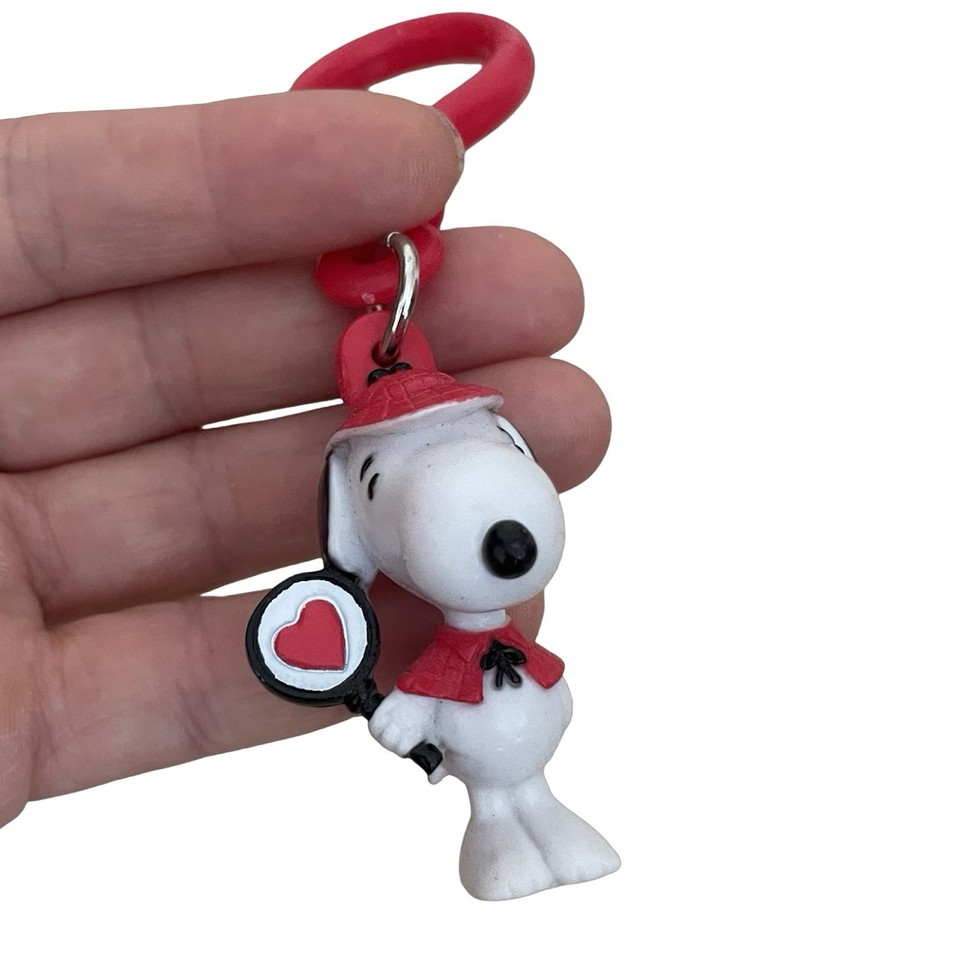 3 Peanuts Snoopy Toys Heart Keychain BACKPACK CLIP 4" & Pumpkin Car ...