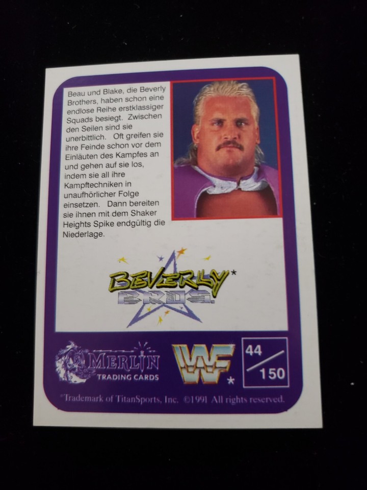 Beverly Brothers 1991 Merlin WWF Trading Italian Card #44 | eBay