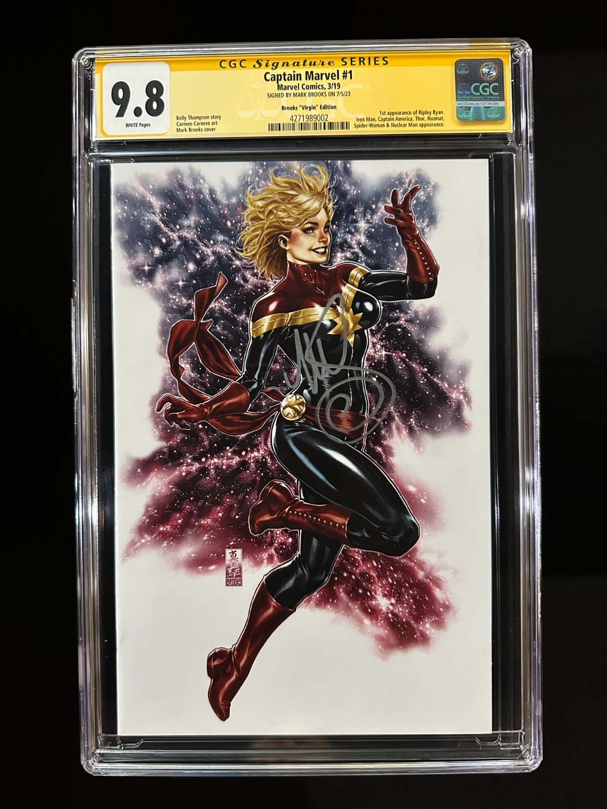 Captain Marvel #1 CGC 9.8 SS (2019) - Signed Brooks Virgin - 1st app ...