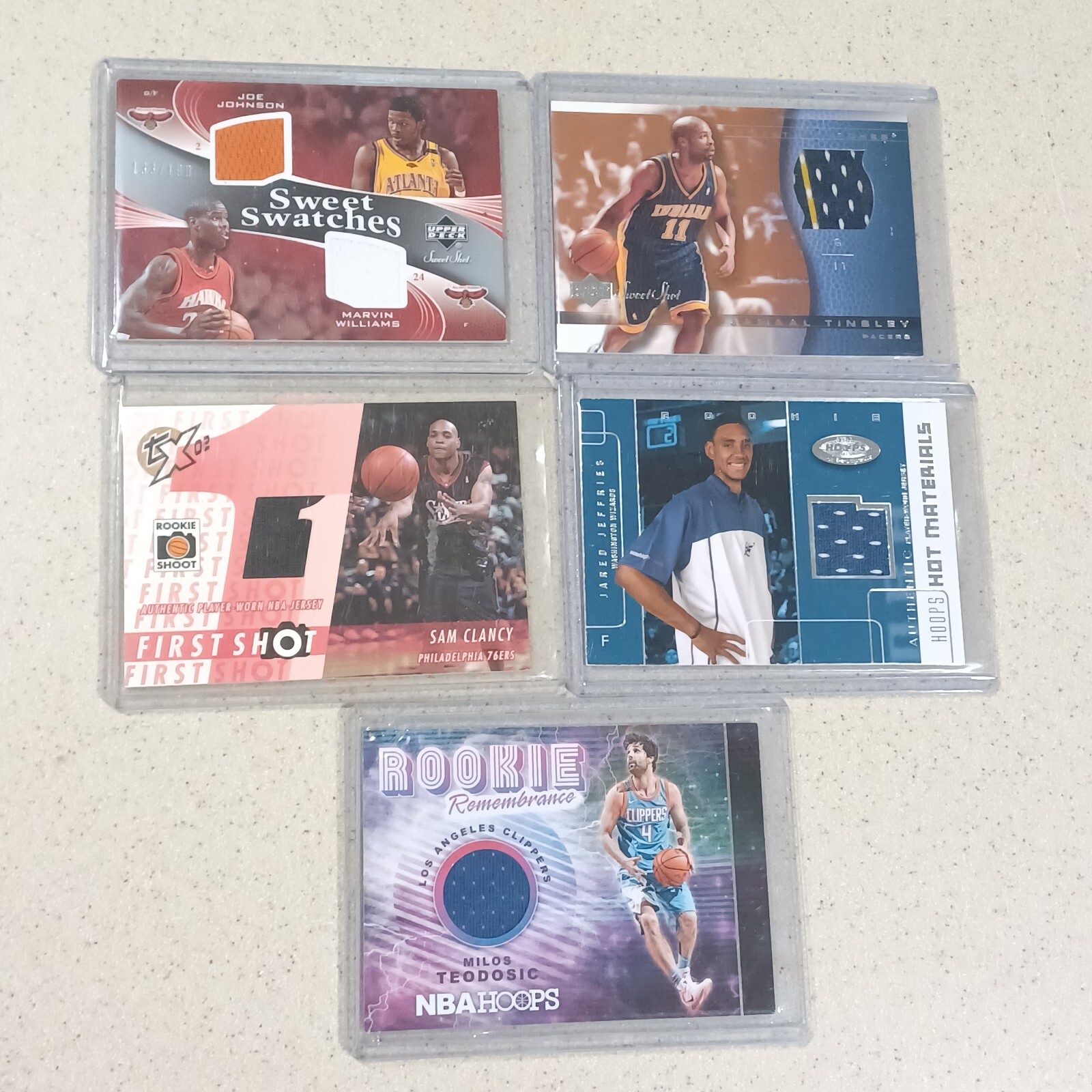 NBA Card Mixed Relic Lot #2. Rookies, Numbered, patches, etc. 5 cards ...