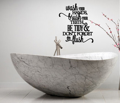 BATHROOM COLLAGE VINYL WALL DECAL LETTERING DECOR SUBWAY QUOTE STICKER ...